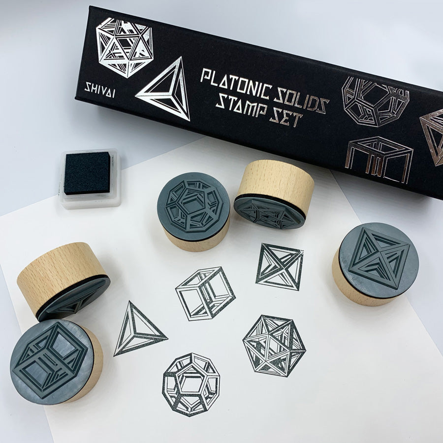 Platonic solids柏拉圖立體印章—全套 – Moonletter香港文具店